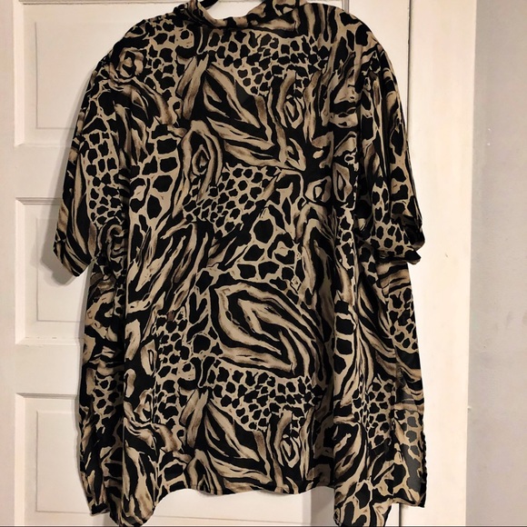 Jacque & Koko | Tops | Jacque Koko Animal Print Sheer Buttonup 2628 ...